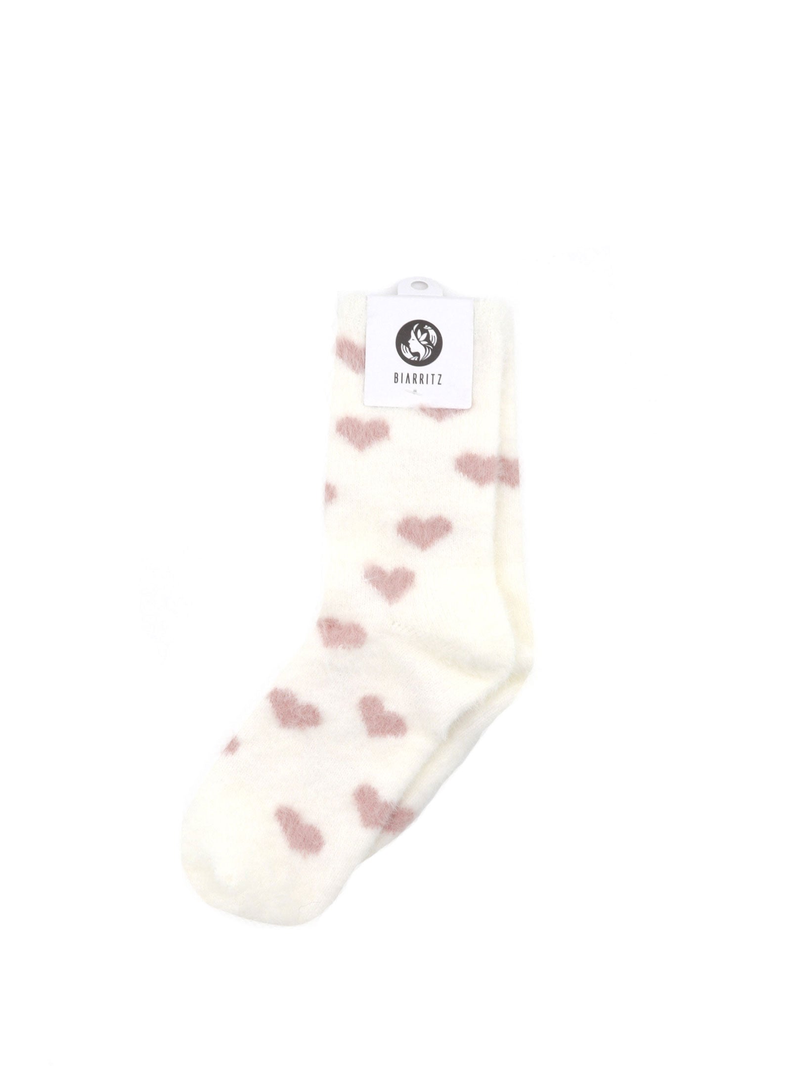 Perenelle Fuzzy Heart Socks - Simplique Mode